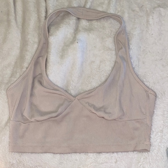 SHEIN | Tops | Halter Neck Top Beige | Poshmark